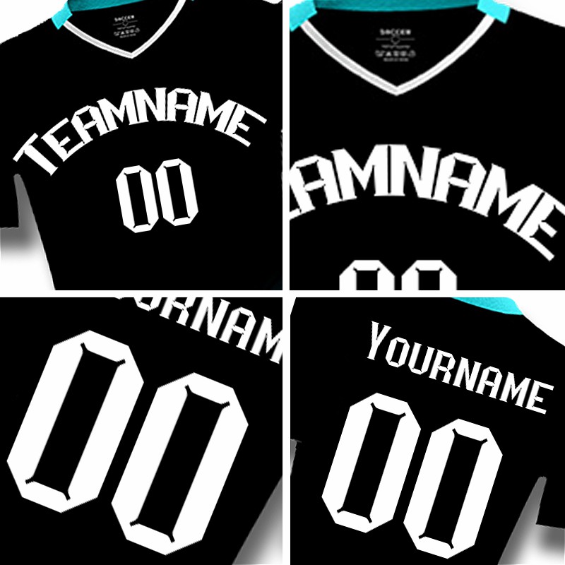 Custom black soccer uniforms