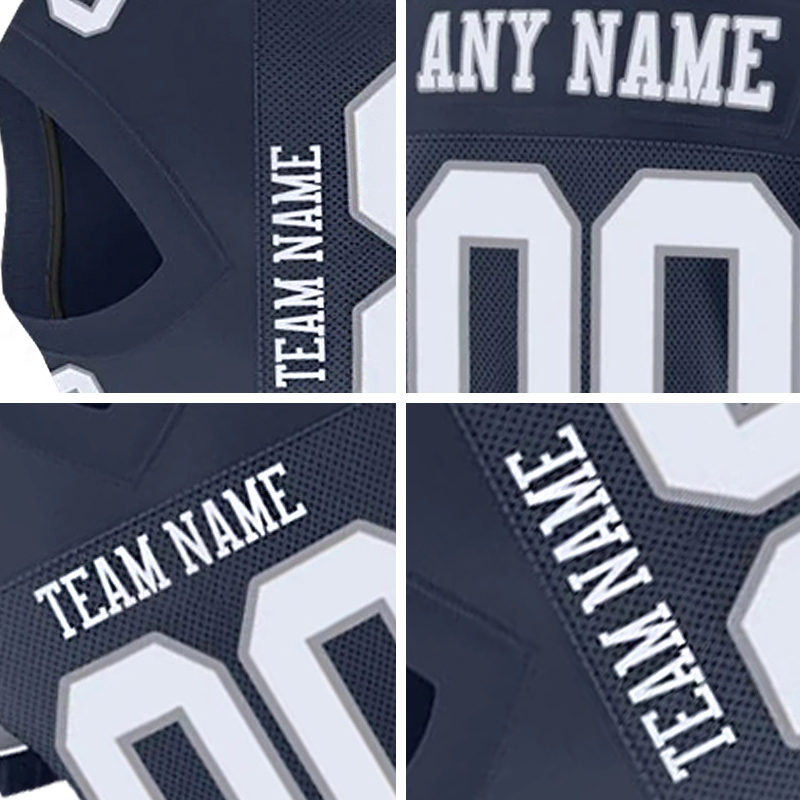 Custom dark blue adult football uniforms