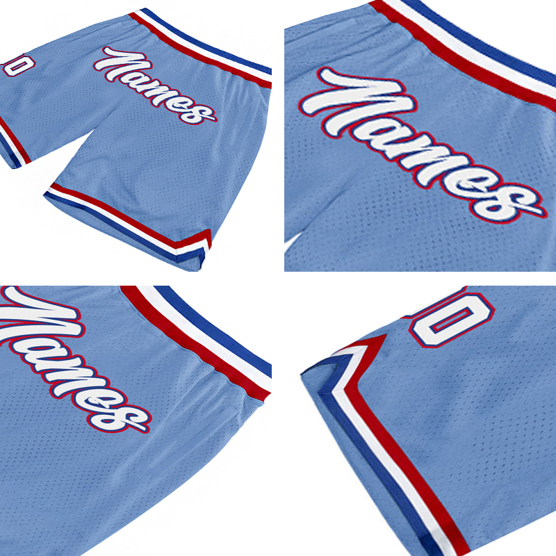 Custom blue sports basketball shorts design