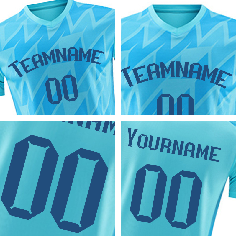 Custom Breathable Light Blue Soccer Jersey