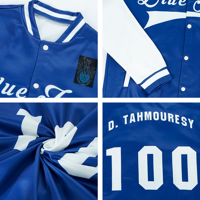 Personalized blue letterman jacket