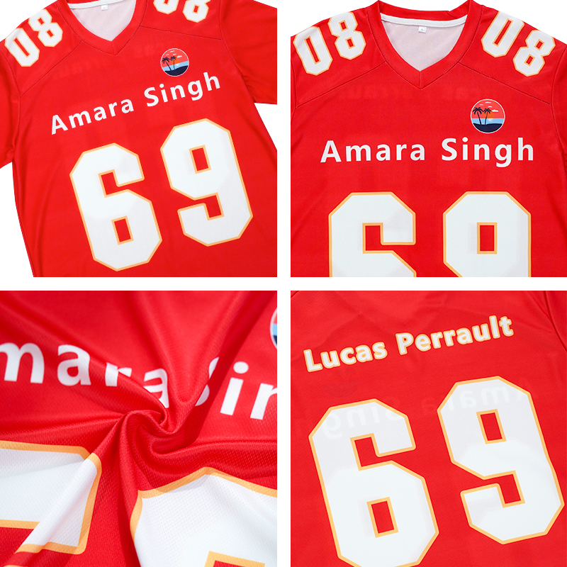 Custom Red Football Jersey