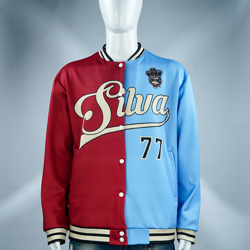 Personalized two-color varsity jacket